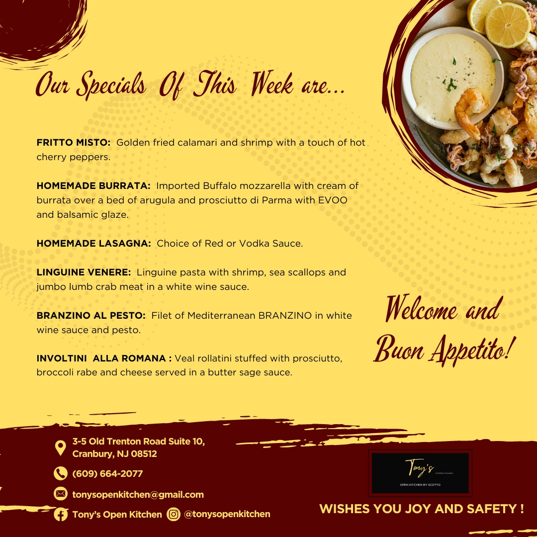 Tony's Open Kitchen by Scotto | Cranbury NJ